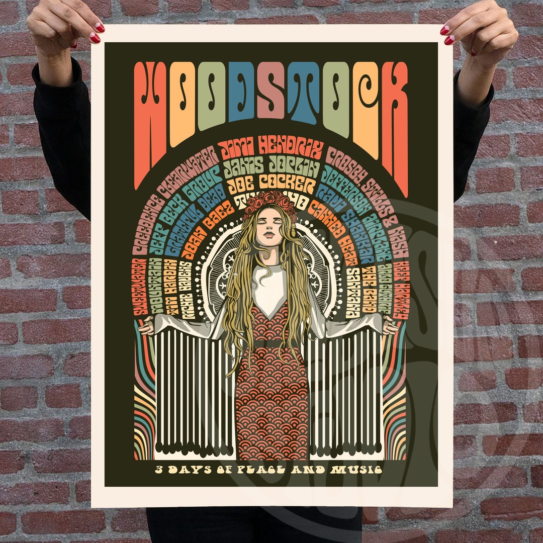 Woodstock Poster, Woodstock Festival Art Print, Woodstock Art, Vintage ...