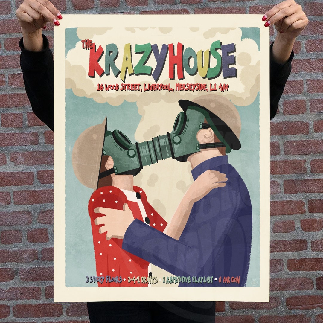 Liverpool Krazyhouse Poster, Krazyhouse Art Print, Krazy House Poster ...