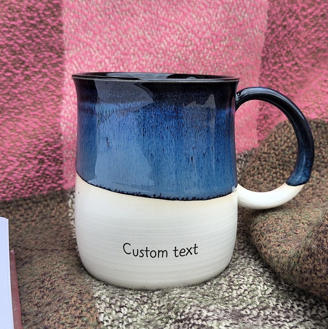 Personalized Ceramic Coffee Mug: Handmade Glazed Pottery Mug (8.5oz) - Etsy