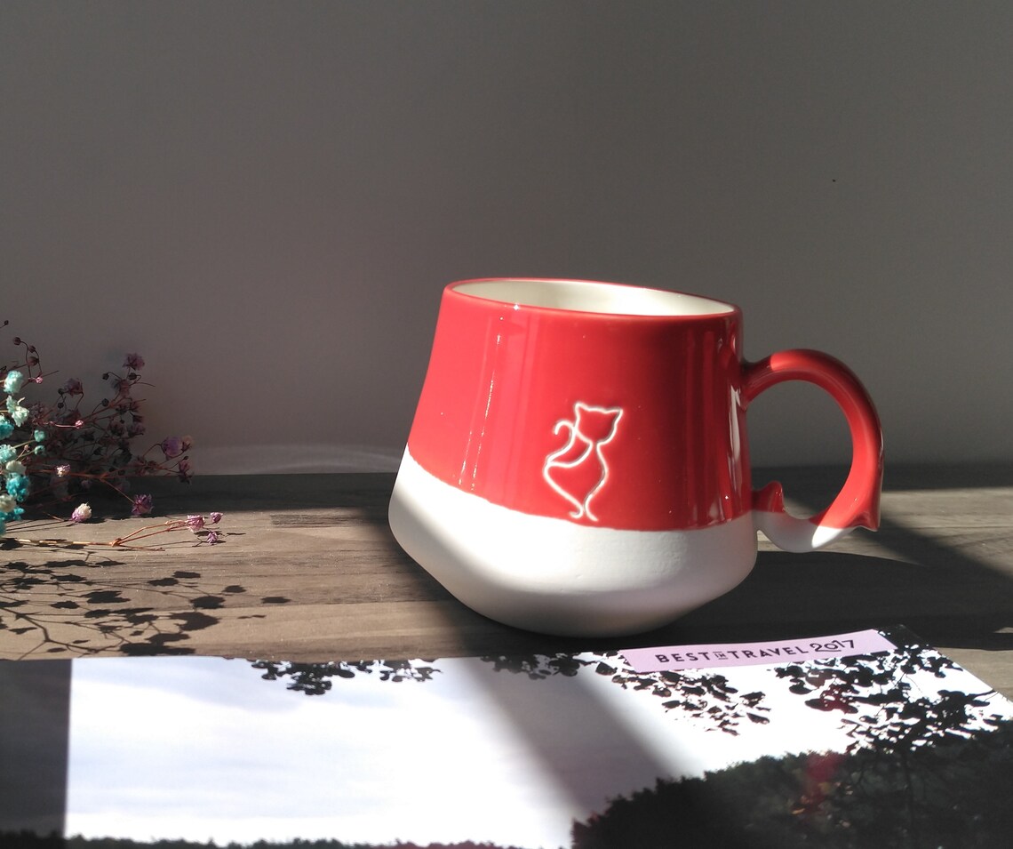Cute Cat Mug Pottery Cat Mug Handmade Cat Mug Cat Cups - Etsy