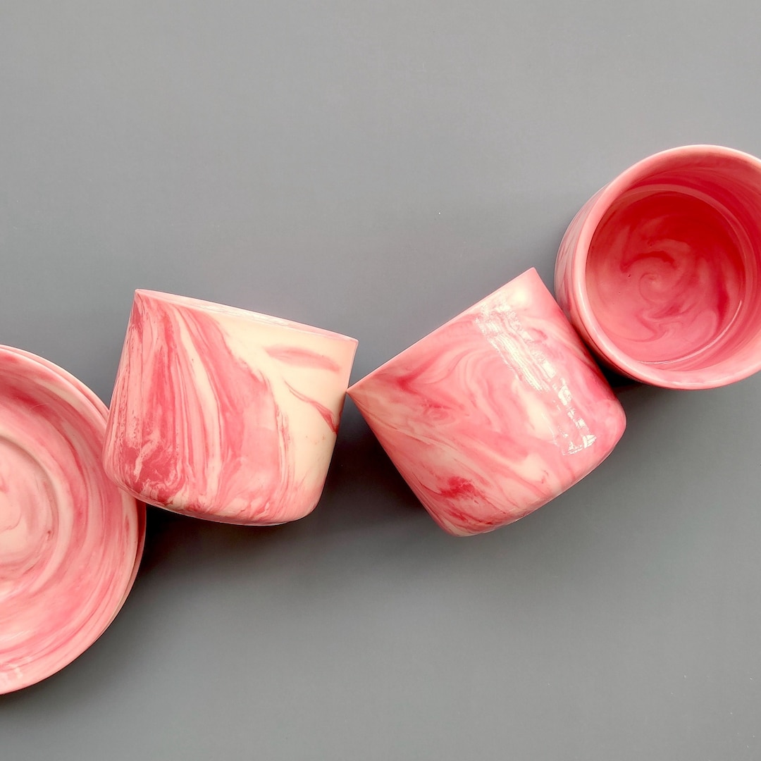 Handmade Pink Swirl Ceramic Espresso Cup (3.5oz) - Etsy
