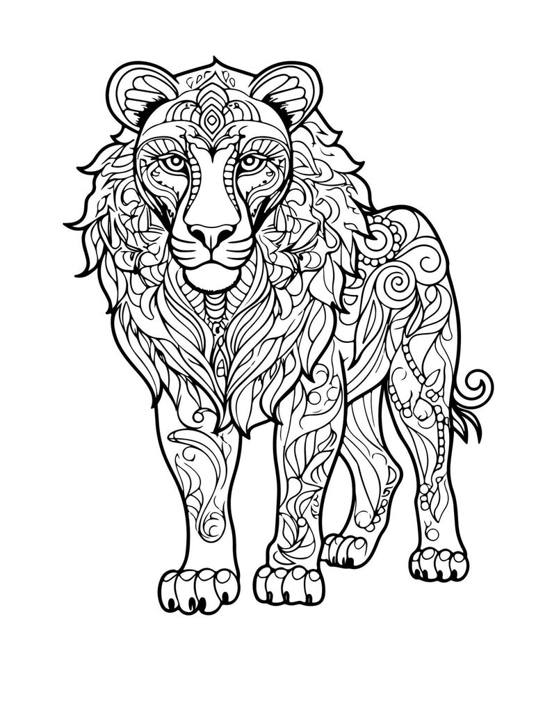 Mandela Lion Coloring Sheet - Etsy