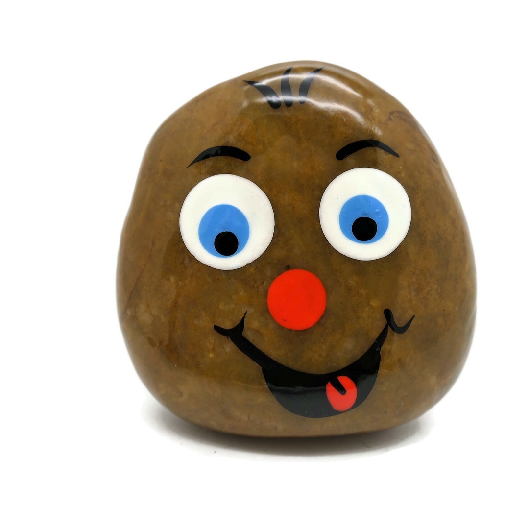 Smile Stone EMIL Approx. 5 Cm, Painted Stones, Lucky Charm, Lucky ...