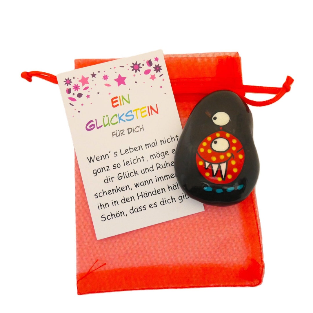 Smile Stone With Face Approx. 6 Cm With Name Personalizable Lucky Stone ...