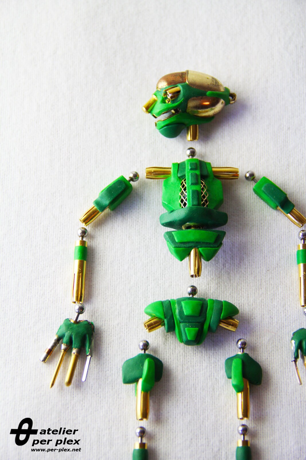 Green Robot 01 Gilded Movable Stop Motion Creature - Etsy