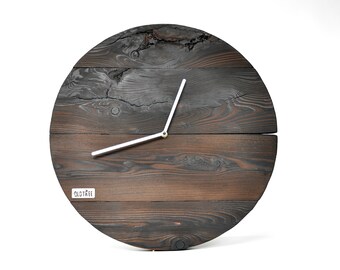 LOFT Clock Oak in a Steel Wall Hoop Large Wooden 55 Cm - Etsy