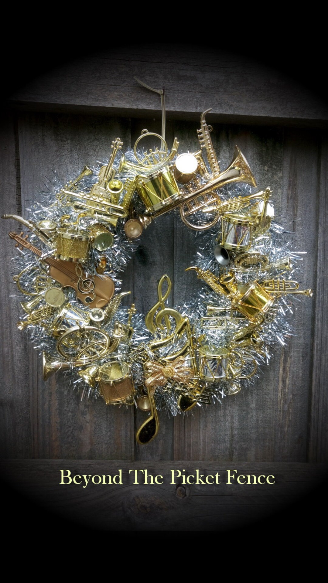Silver and Gold Musical Instrument Wall Wreath Door Wreath - Etsy