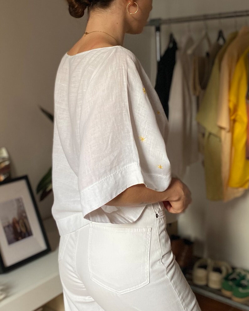 Hand Embroidered Star Blouse - Etsy