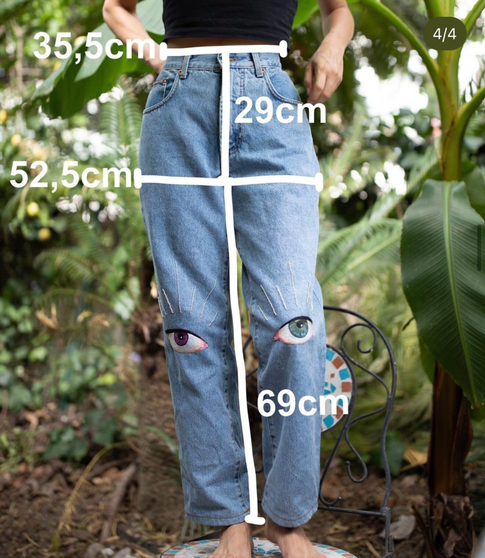 Hand Emboridered Eyes Denim - Etsy