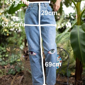 Hand Emboridered Eyes Denim - Etsy