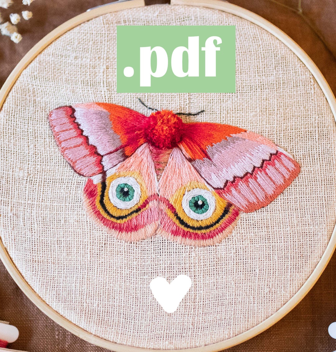 Embroidery Pattern "magical Moth" - PDF Download - Suitable for ...