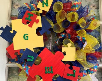 Autism Wreath - Etsy