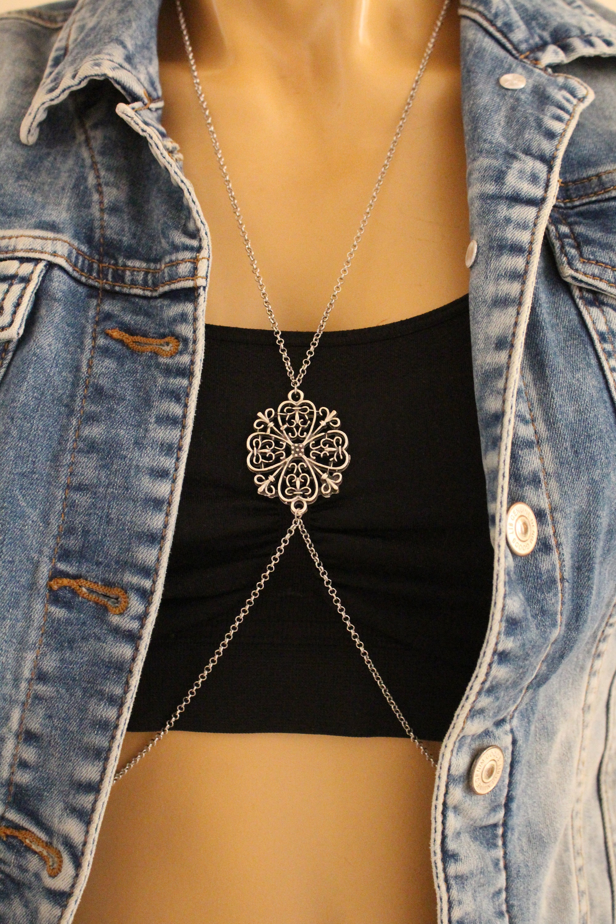 Body Chain Double Drape Body Jewelrybeach Bikini - Etsy