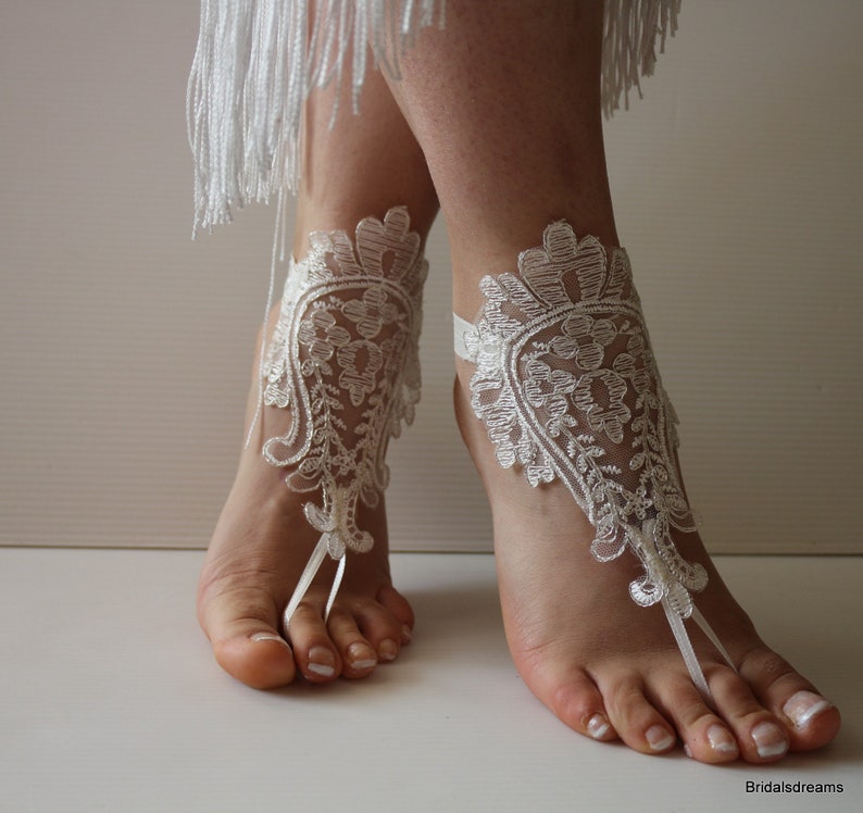 Economic Package of 5 Lace Barefoot Sandalsbeach - Etsy