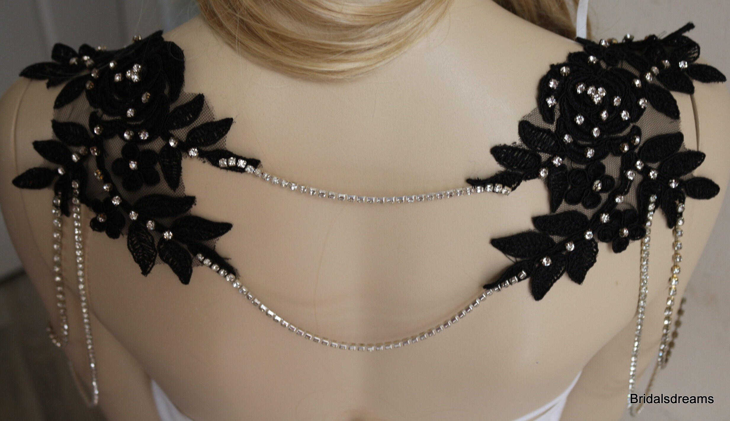 Shoulderjewelry,black Lace Shoulder Costume Shoulderjewelry - Etsy