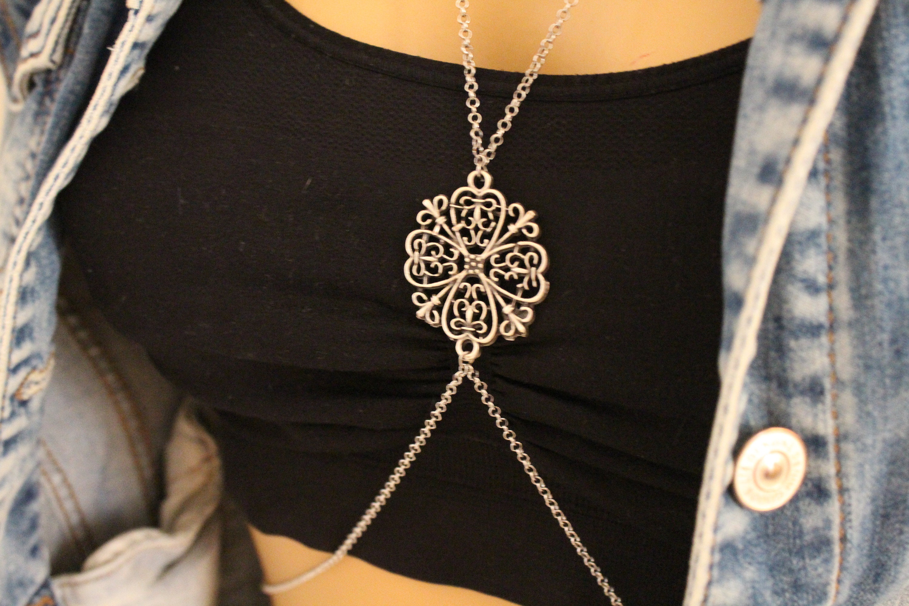 Body Chain Double Drape Body Jewelrybeach Bikini - Etsy