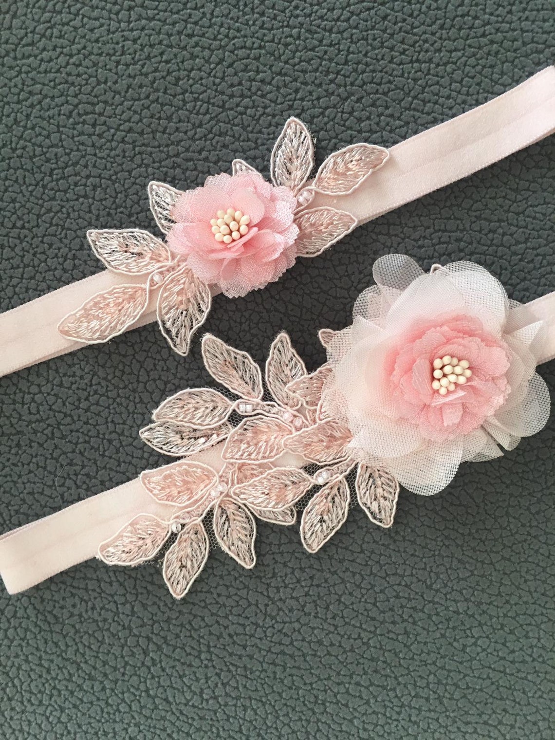 Pink Lace Garter Set Bridal Lingerie Garter Set - Etsy