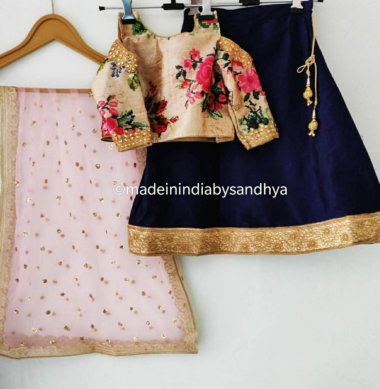 Girls Floral Chaniya Choli Langa Skirt - Etsy Canada