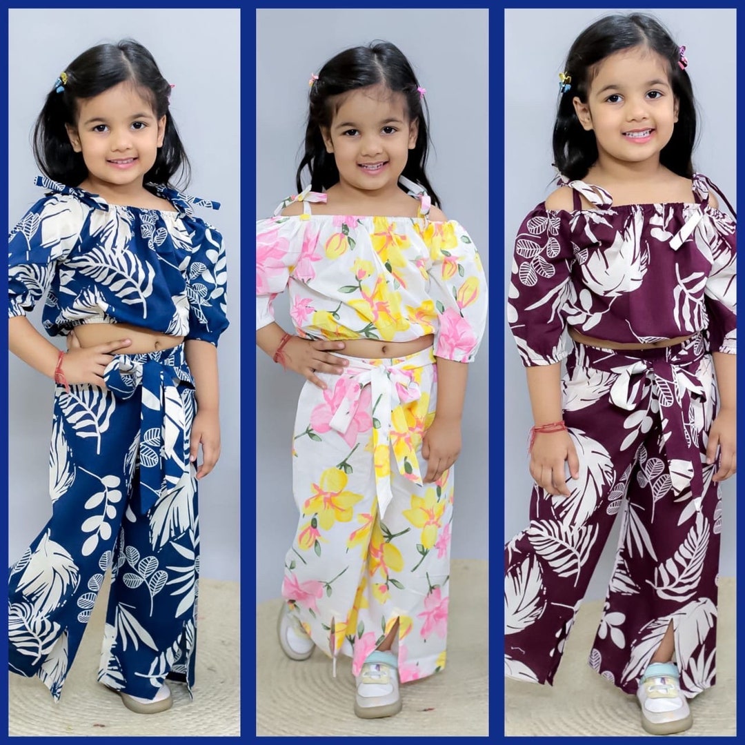 Girls off Shoulder Dress Plazo Cord Set - Etsy