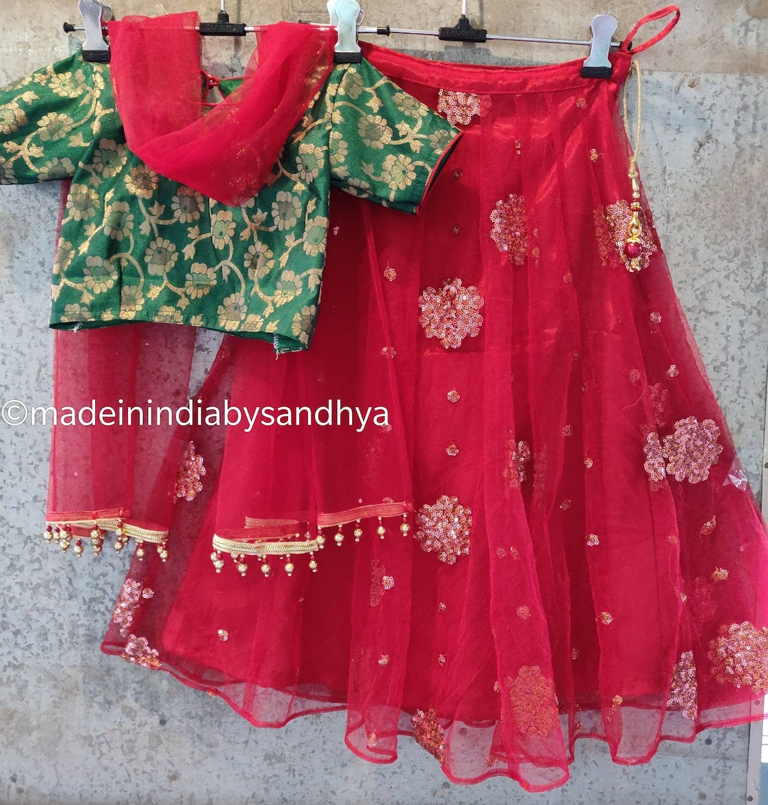 Lehenga for Kids Chaniya Choli Indian Girls Wedding Wear Silk Blouse ...