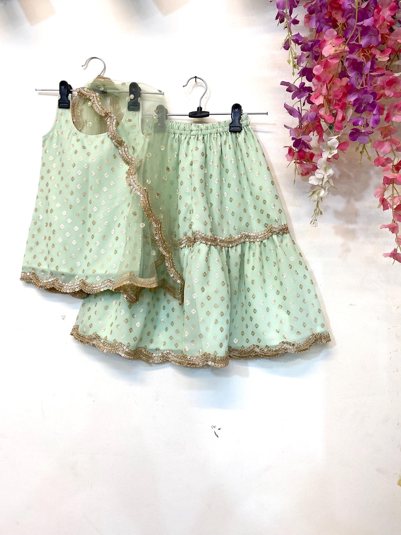 Kids Sharara Kurta Baby Gharara Suit Set Dress Baby Cloths Pakistani ...