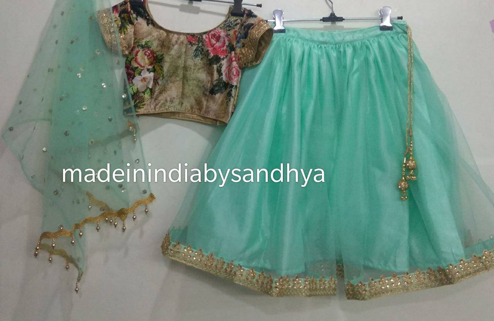 Kids Green Lehenga Choli Girls Lengha Chunni - Etsy