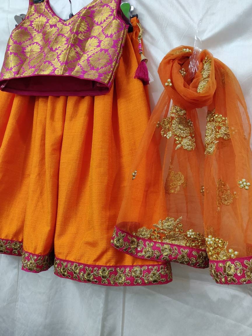 Buy Kids Lehenga Choli Dupatta Indian Designer Ethnic Girl Kids Online ...