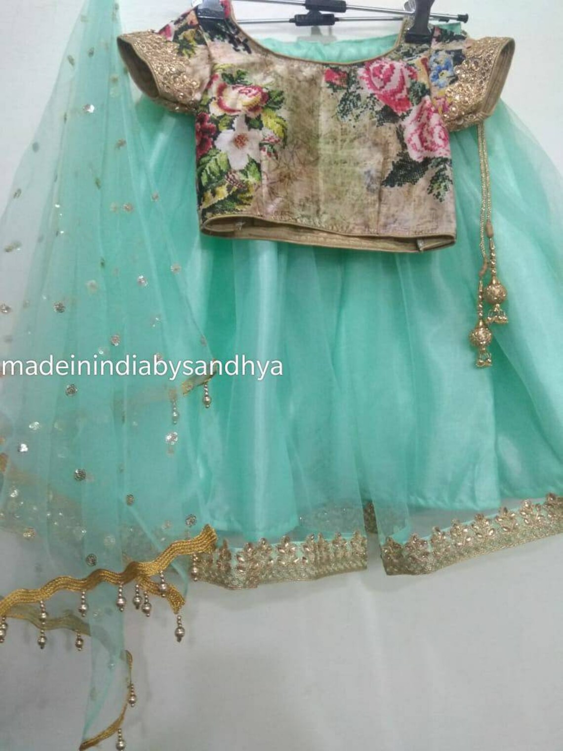 Kids Green Lehenga Choli Girls Lengha Chunni - Etsy