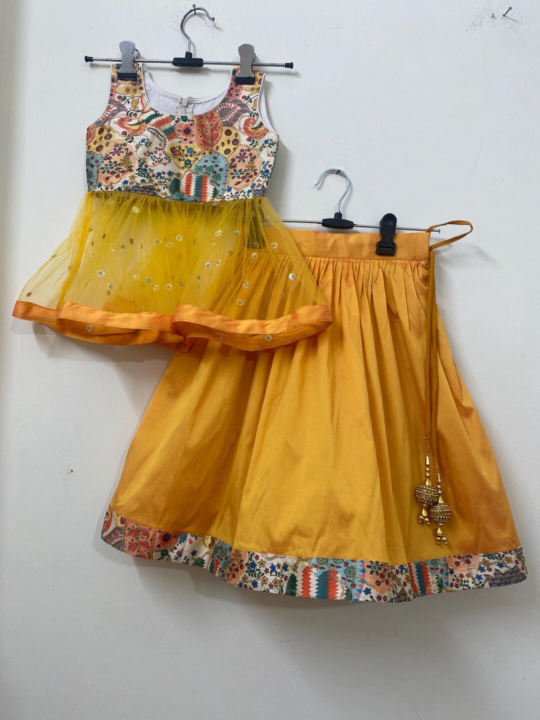 Girls Yellow Lehenga Choli Indian Baby Lengha Chunni - Etsy