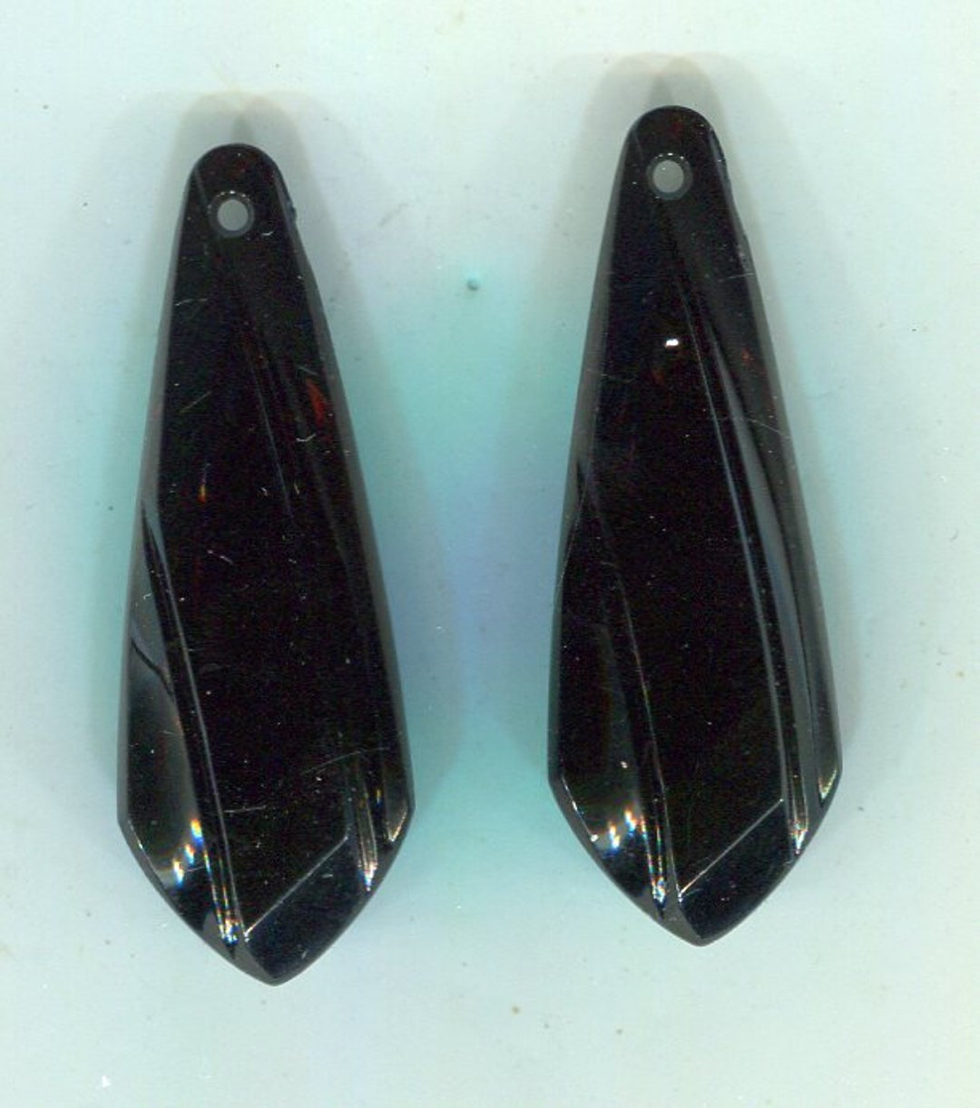 2 German 80s Plastic Teardrop Pendants Black 45 X 16 Mm - Etsy