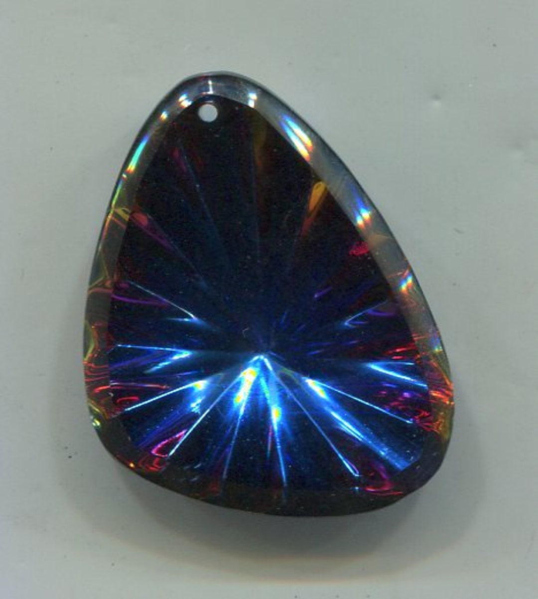 1 Bohemian Triangle Pendant Blue Iridis 35 X 26 Mm - Etsy