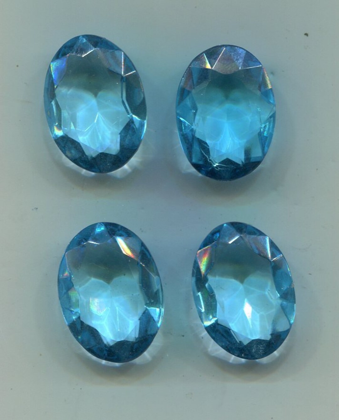 2 Bohemian Chaton Faceted Oval Aqua-blue 25 X 18 Mm - Etsy