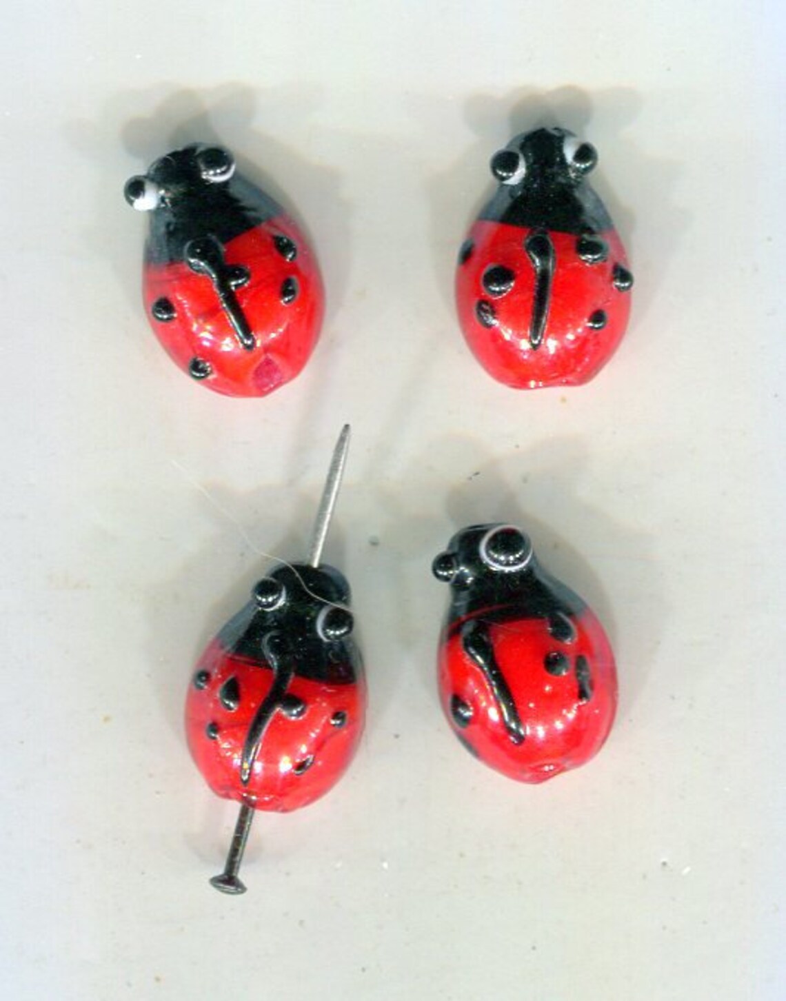 10 Glass Beaded Ladybug 15 X 10 Mm - Etsy