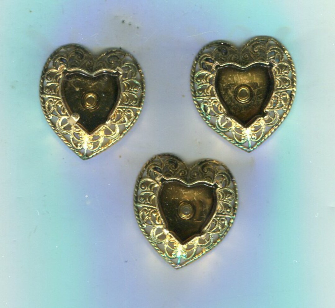 36 Bohemian Chaton Setting Filigree Old Gold 13 X 12 Mm - Etsy