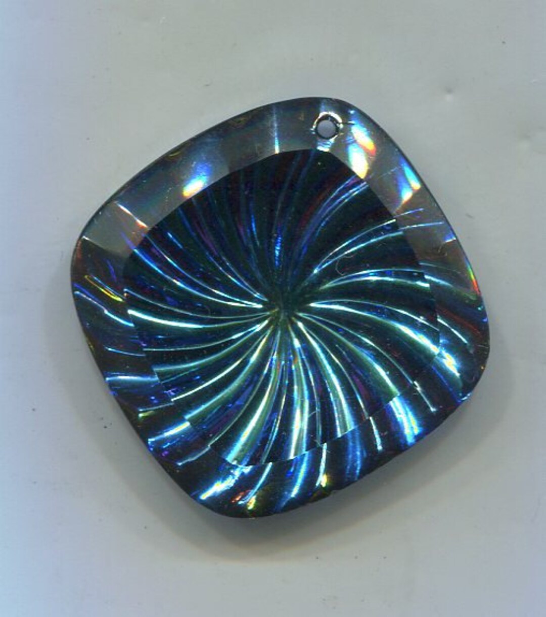 1 Bohemian Square Pendant Blue Iridis 30 X 30 Mm - Etsy