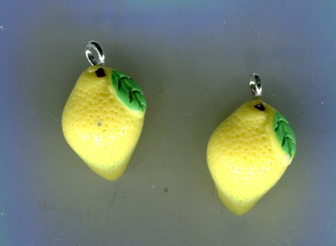 10 Resin Pendant Lemon 20 X 12 Mm - Etsy