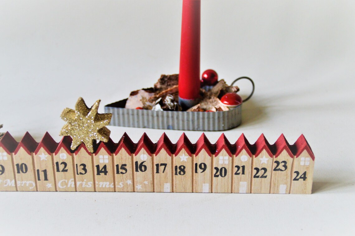 Advent Calendar Made of Wood, Wooden Calendar for Advent Without ...
