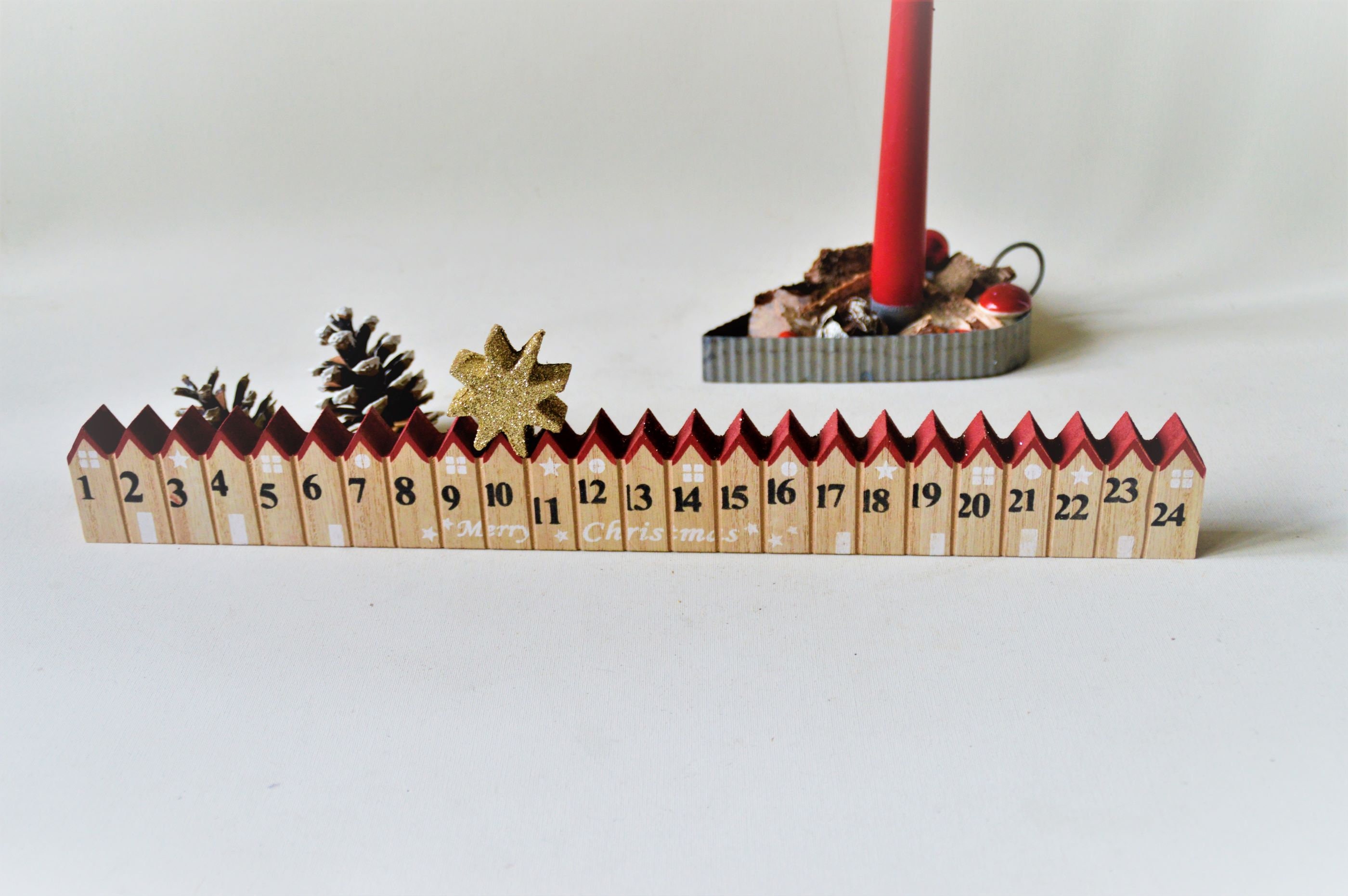 Advent Calendar Made of Wood, Wooden Calendar for Advent Without ...