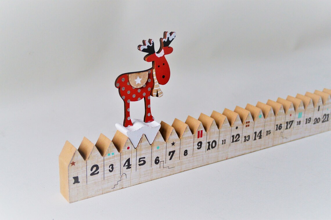 Advent Calendar Made of Wood, Wooden Calendar for Advent Without ...