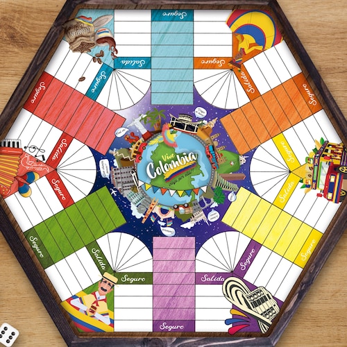 Parcheesi Board for 4 Players COLOMBIA BOARD. Hand Made With - Etsy