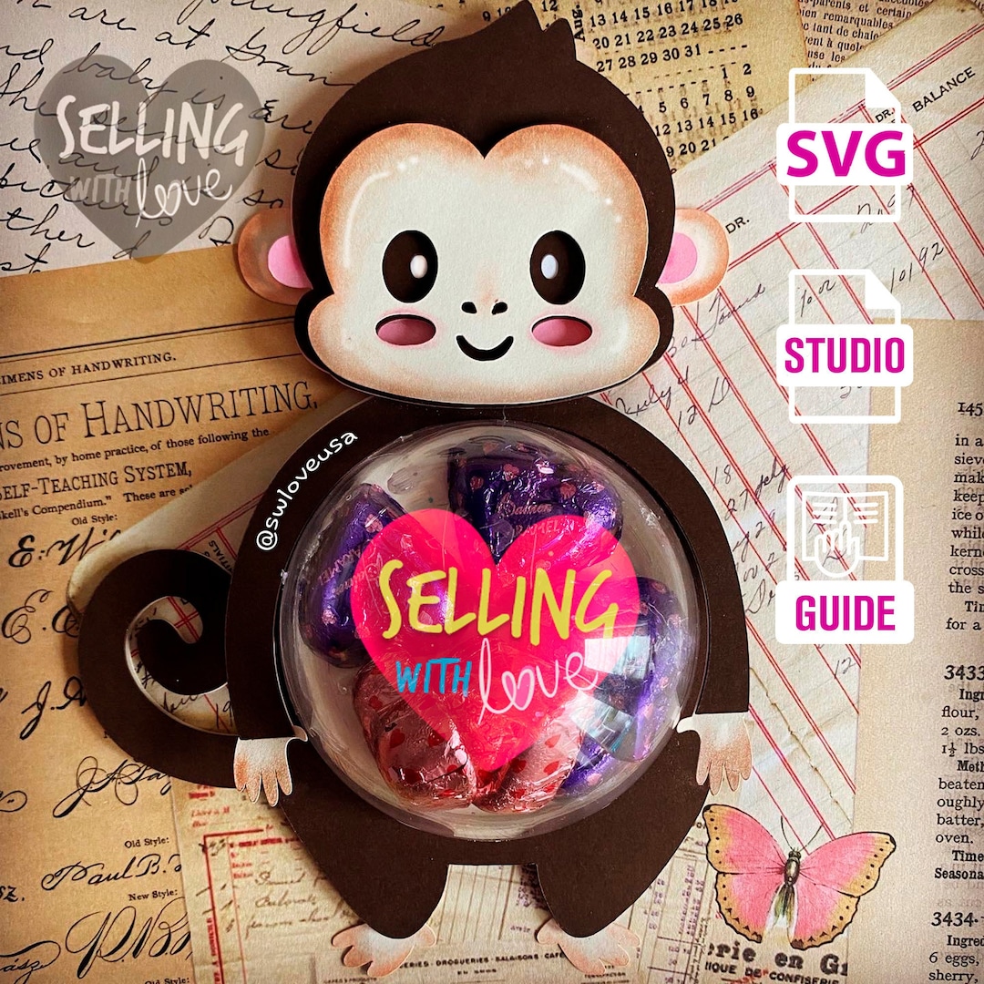 Cut File / Cute Monkey / Monkey Candy Ornament/ Baby Mono/ Lovely /boy ...