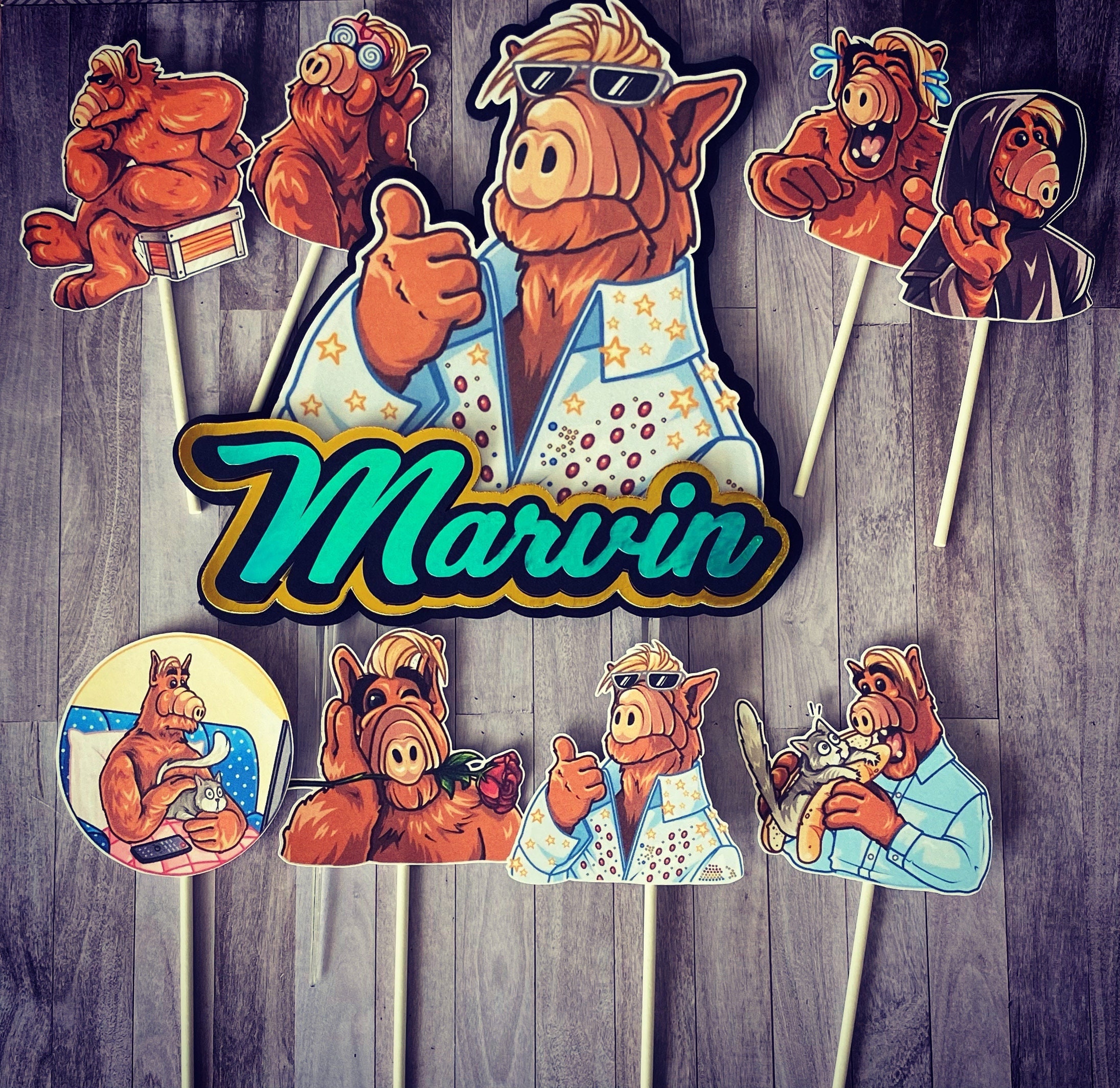 Party Pack Custom Cake Topper With ALF Design | Etsy