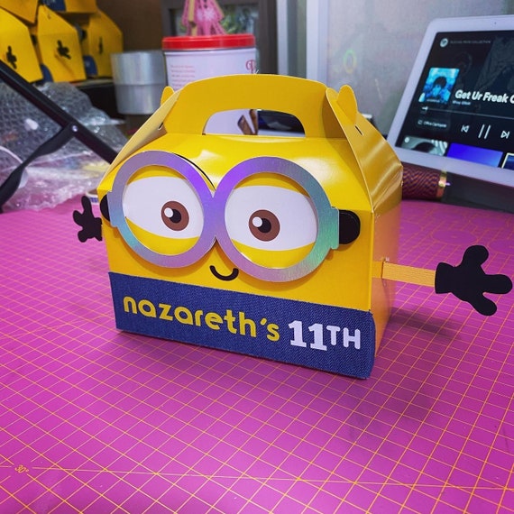 Minions Gable Box Kids Party Bag Birthday Gift Box Party - Etsy