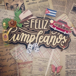 Cake Topper Con Diseño Latino (colombia, Cuba, República Dominicana ...
