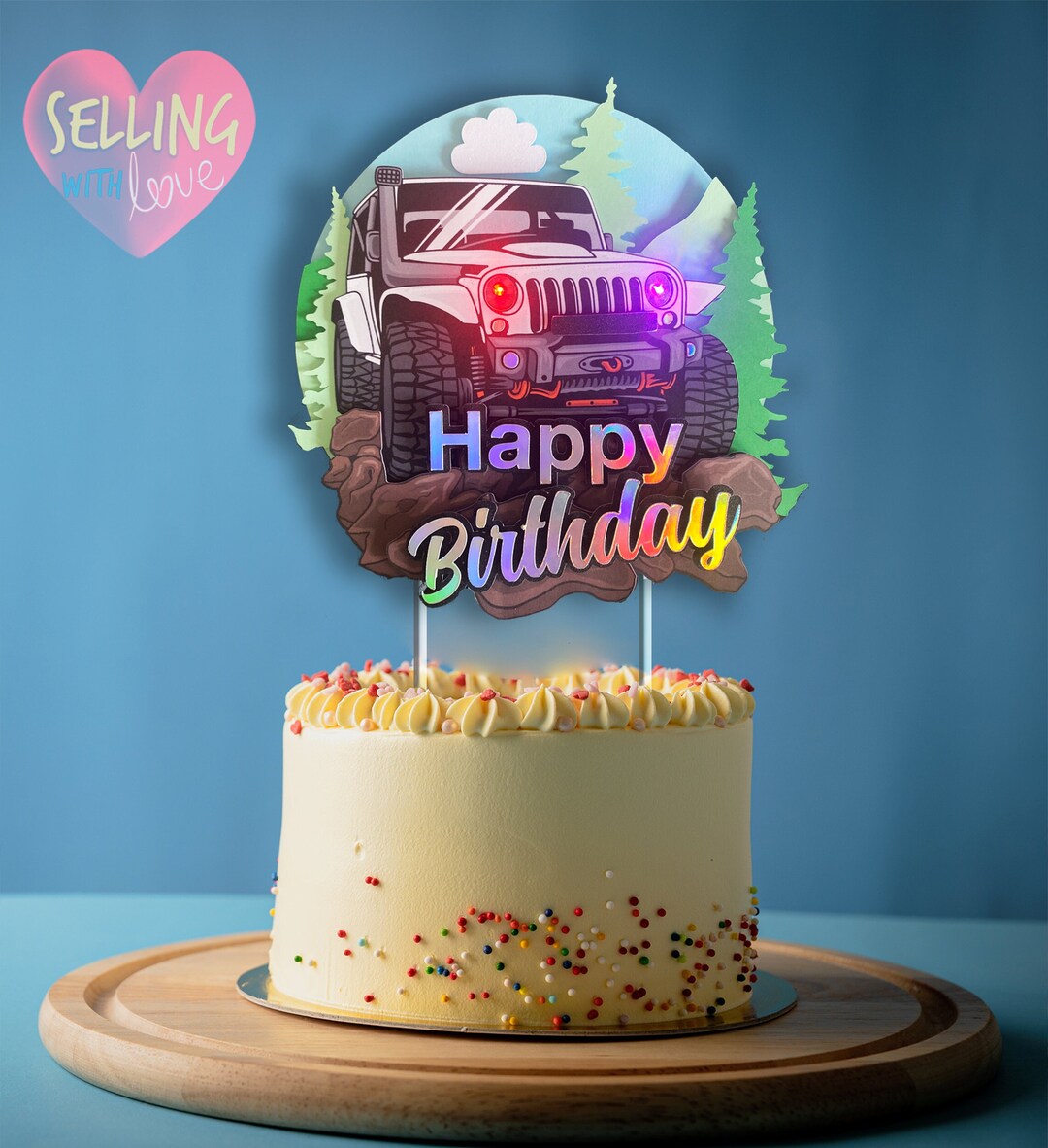 Cake Topper JEEP Design With Lights. - Etsy