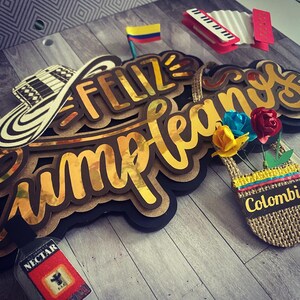 Cake Topper Con Diseño Latino (colombia, Cuba, República Dominicana ...