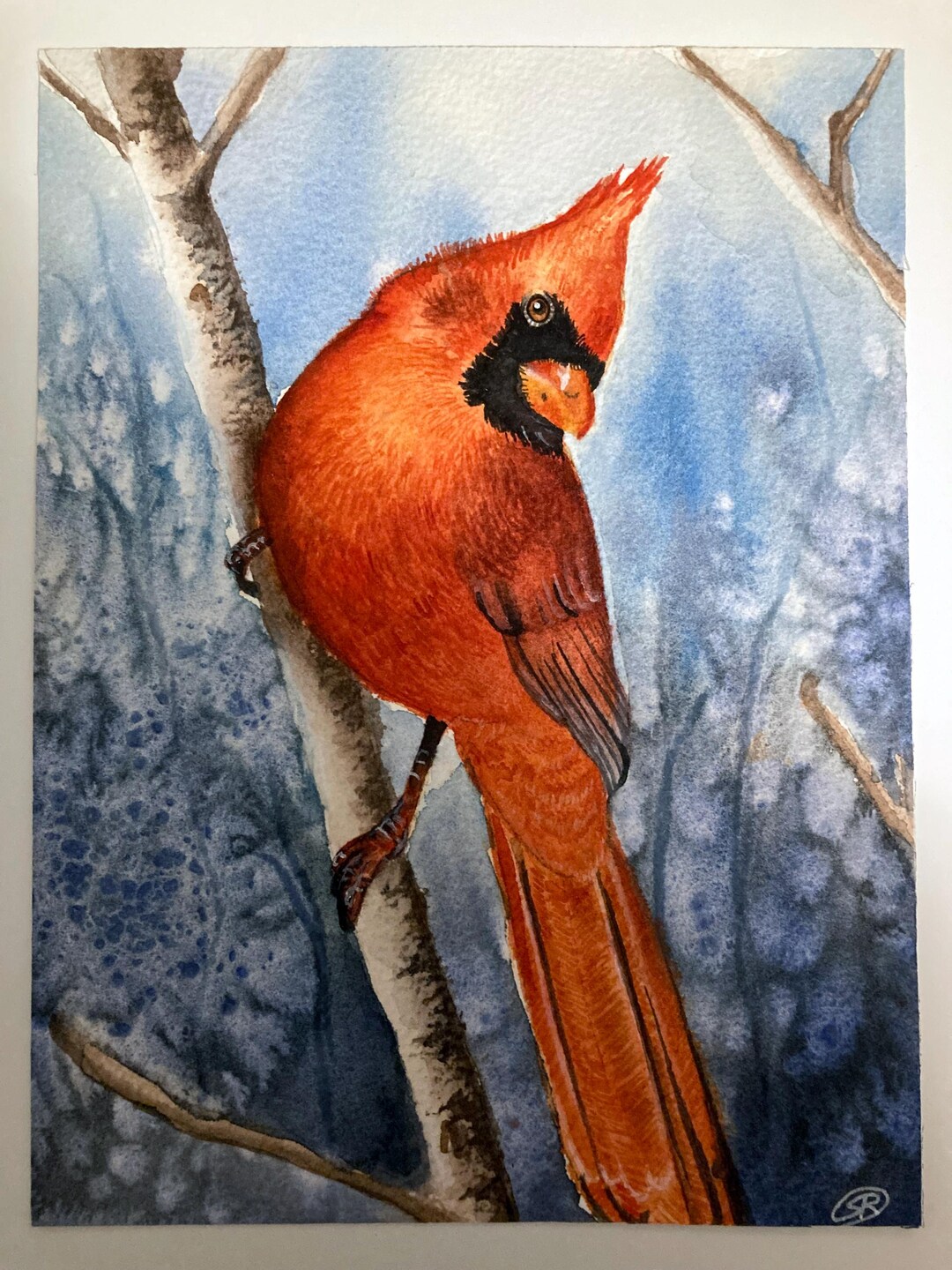 Cardinal Watercolor Bird Painting Cardinal Home Decor Artwork Bird Art ...