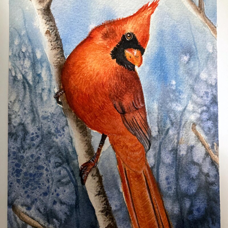 Cardinal Watercolor - Etsy