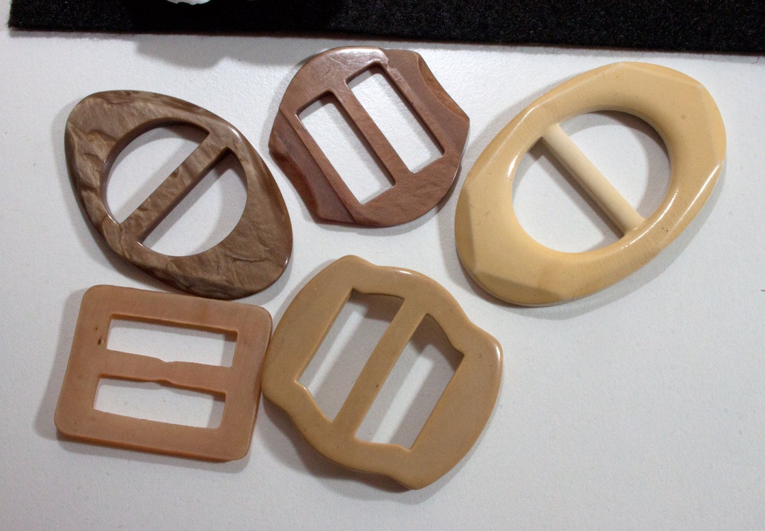 5 Pieces Vintage Old Buckles Set Mix Belt Buckles Beige Brown Mixed Lot ...