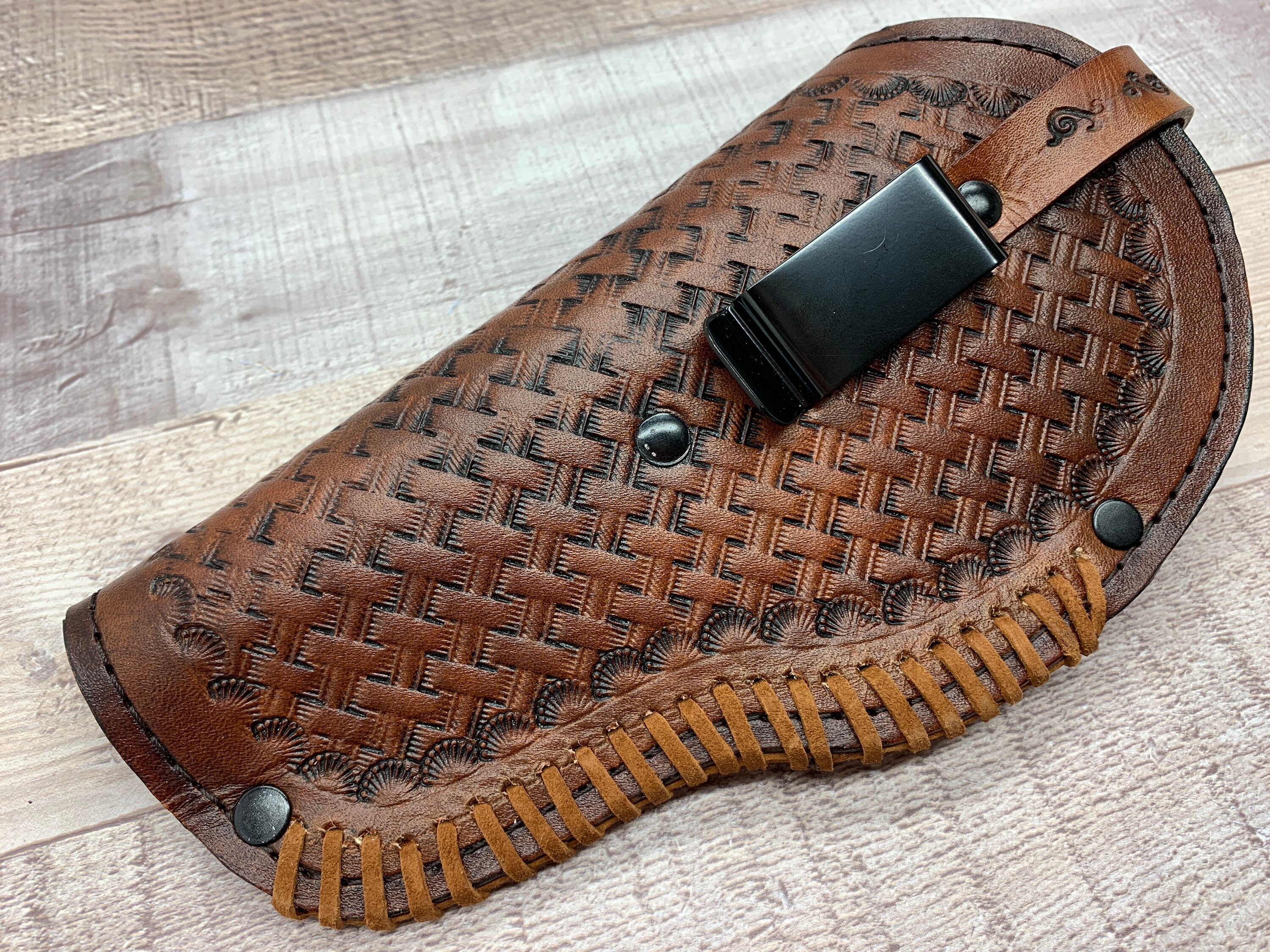 Custom Made Leather Holster With Name Initials Stamped and - Etsy